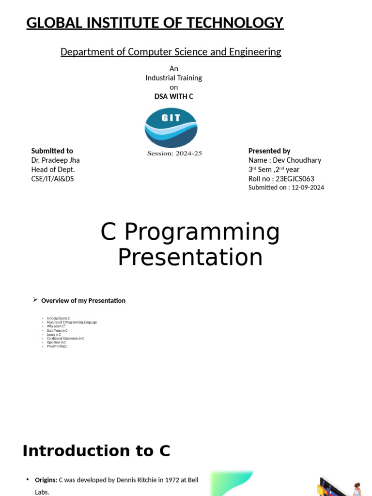 C Programming: DSA Training Overview | PDF | Computer Programming ...