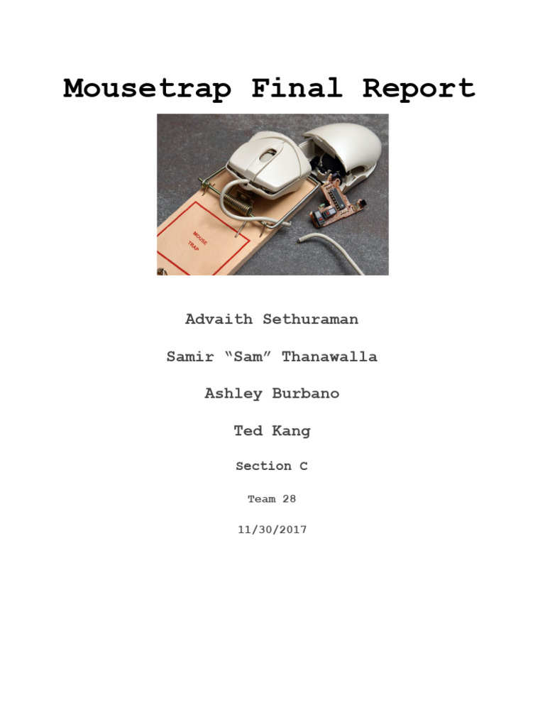 Mousetrap Car Design Report | PDF | Mechanical Engineering