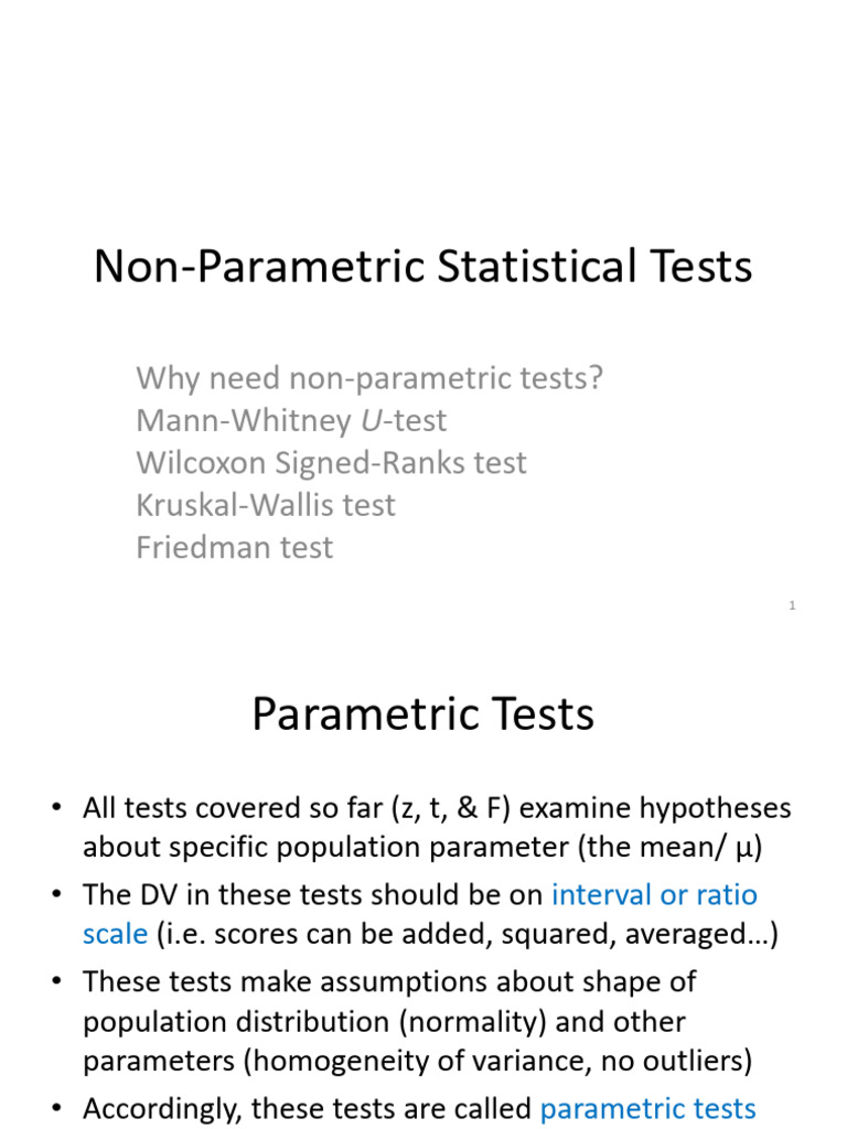 6. Non Parametric Tests | PDF | Mann–Whitney U Test | Student's T Test