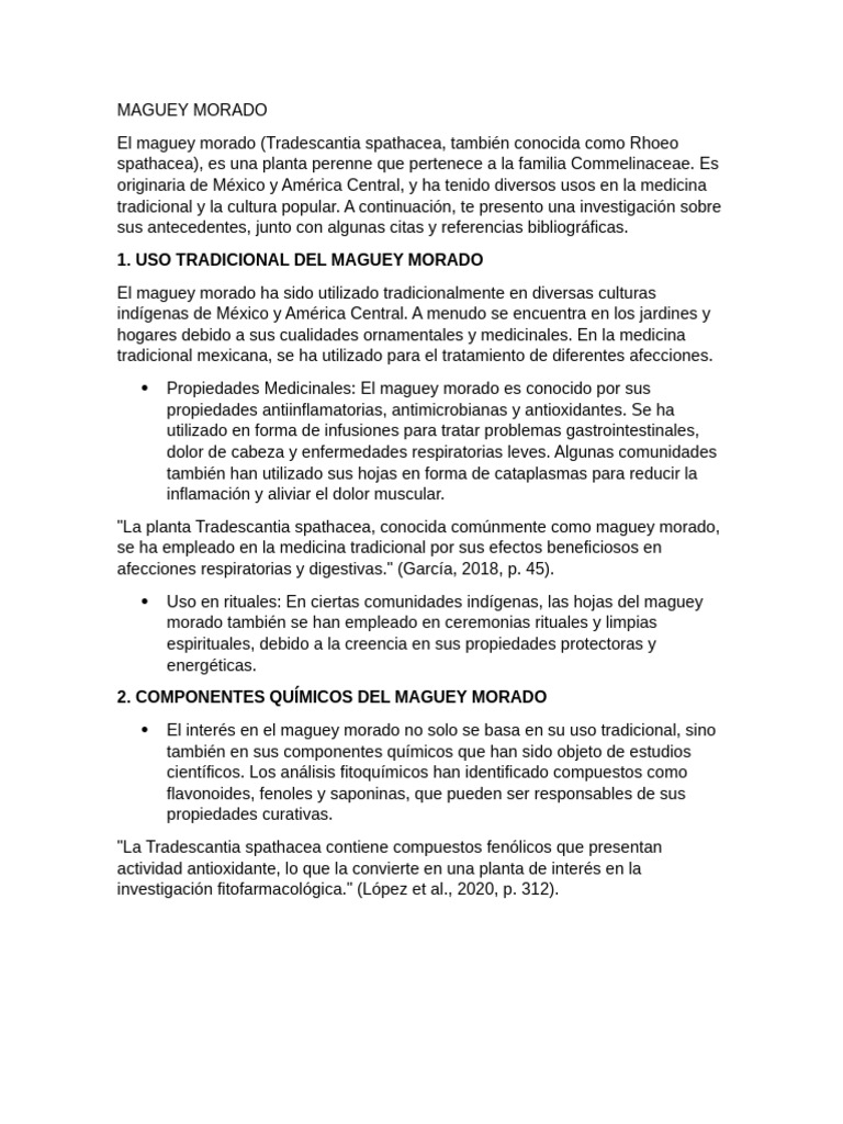 Maguey Morado | PDF | Plantas medicinales
