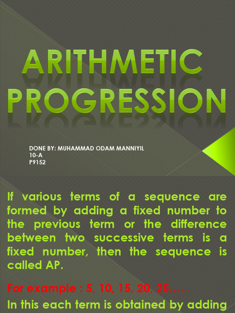 ArithmeticProgression PPT | PDF