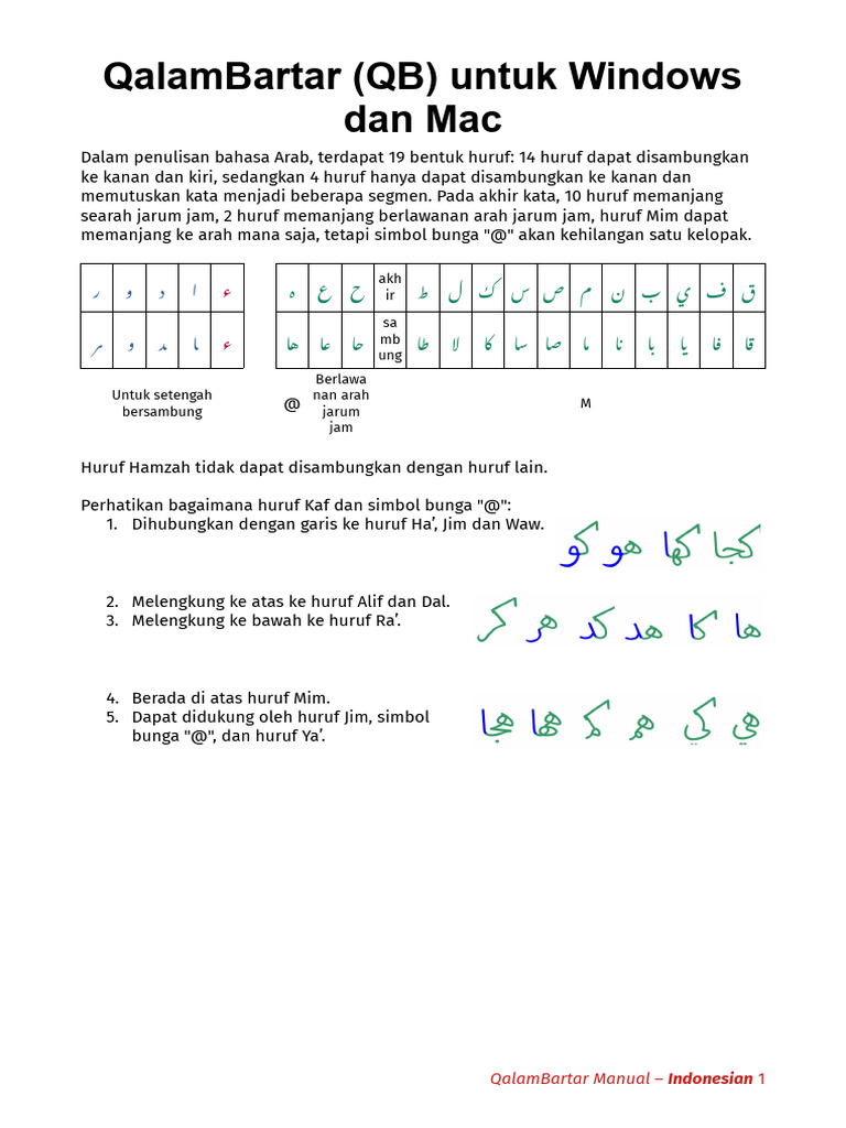 خطوط قلم برتر QalamBartar Dinamik Fonts Indonesian 2023 | PDF