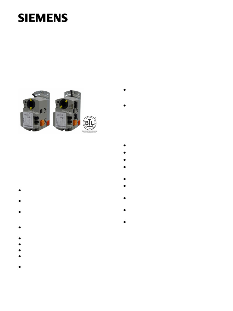 Siemens BACnet ATEC Controller Specs | PDF | Electrical Engineering ...