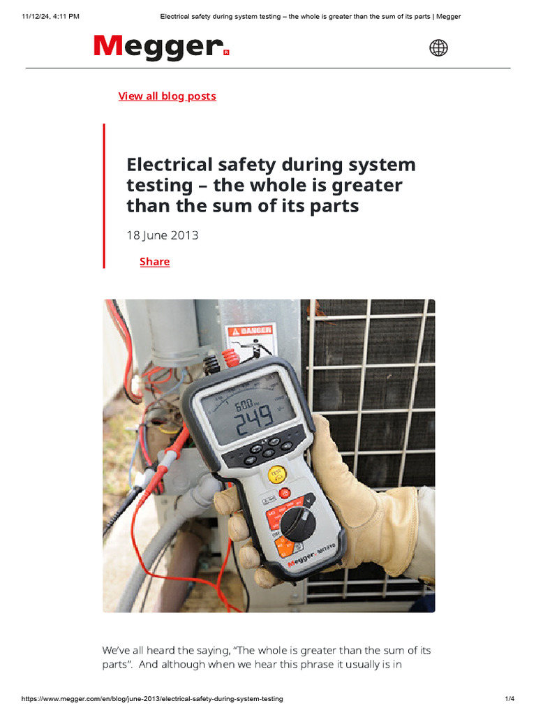 Electrical Safety During System Testing - The Whole Is Greater Than The ...
