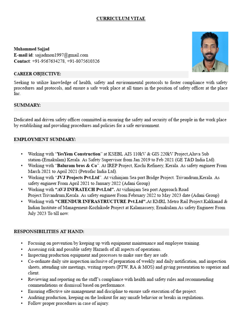 CV_Muhd Sajjad | PDF