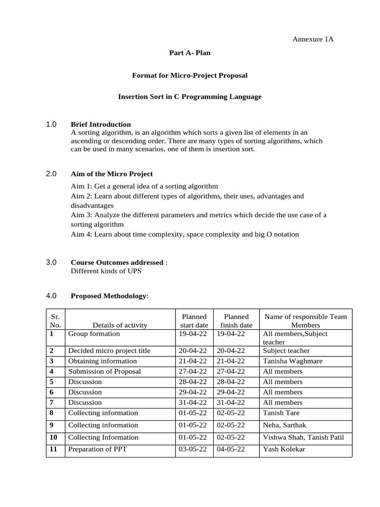 Insertion Sort CPI Microproject | PDF | Algorithms And Data Structures ... Insertion Sort CPI Microproject | PDF | Algorithms And Data Structures ...