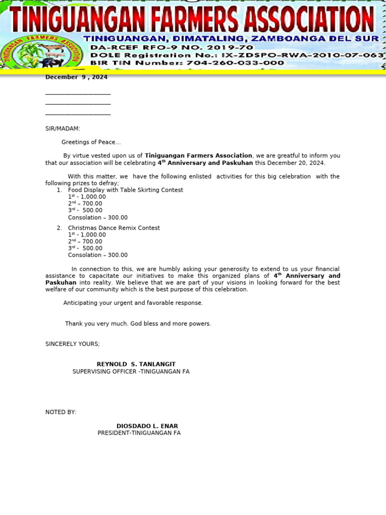 solicitation LETTER | PDF