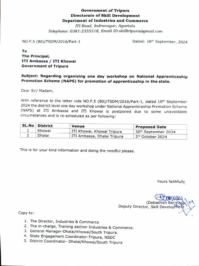 NAPS Letter re-schedule-1 | PDF