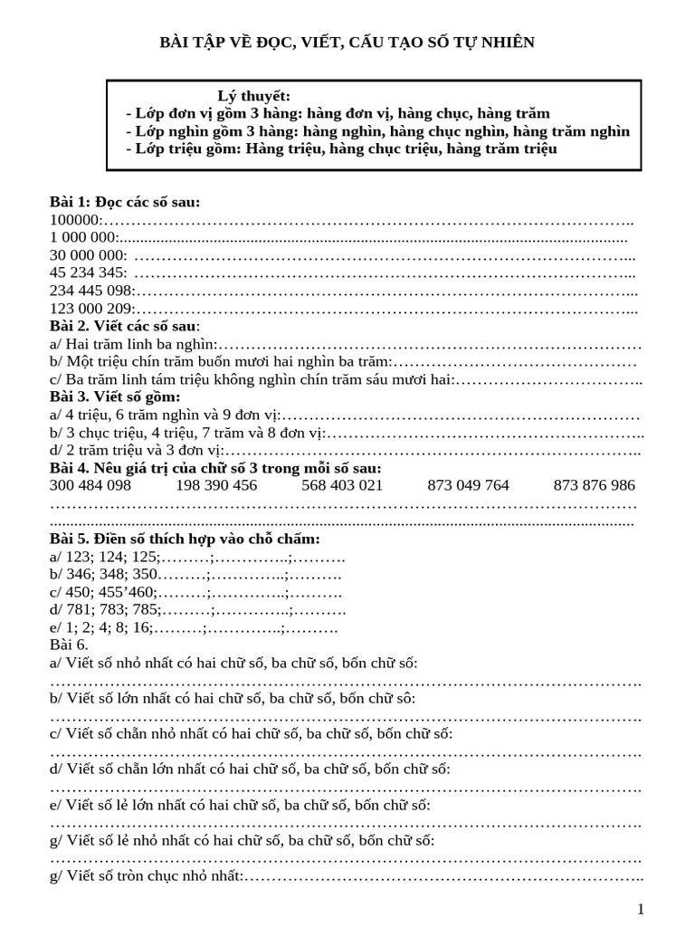 bai-tap-toan-co-ban-lop-4- hk1 BAI 1 | PDF