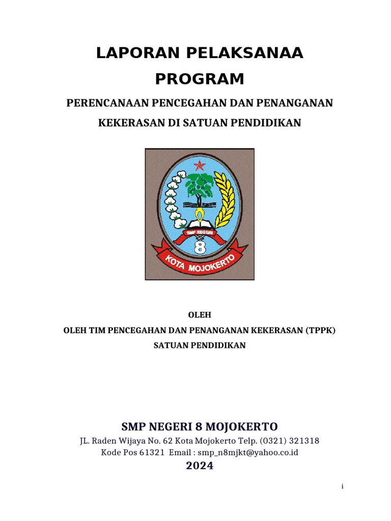 Laporan Pelaksanaan Program TPPK SMPN 8 2024 | PDF