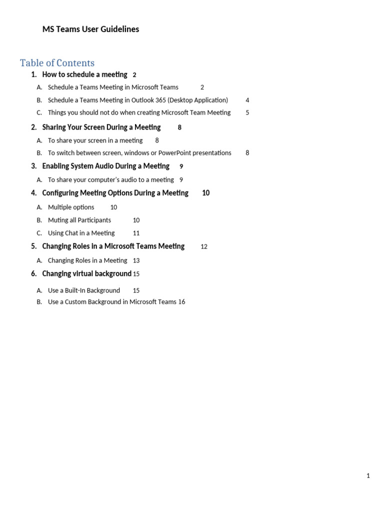 MS Teams User Guidelines | PDF | Microsoft Outlook | Microsoft Power Point