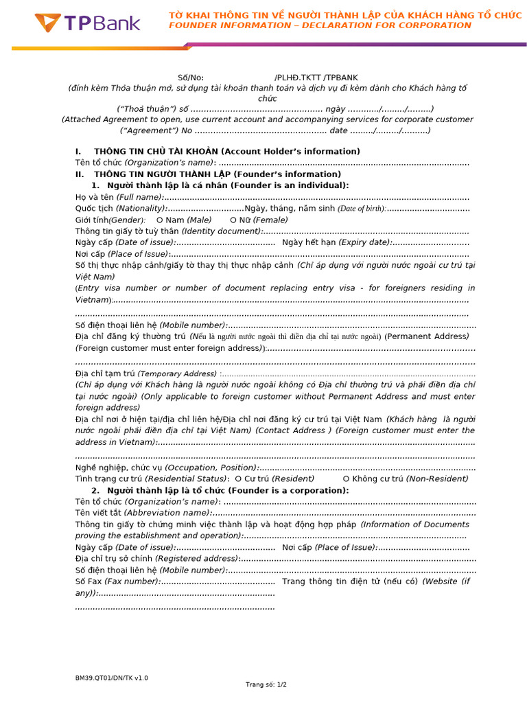 To Khai TT NG Thanh Lap | PDF