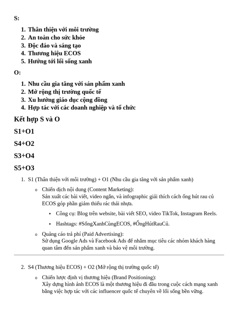 Kết hợp S và O S1+O1 S4+O2 S3+O4 S5+O3 | PDF