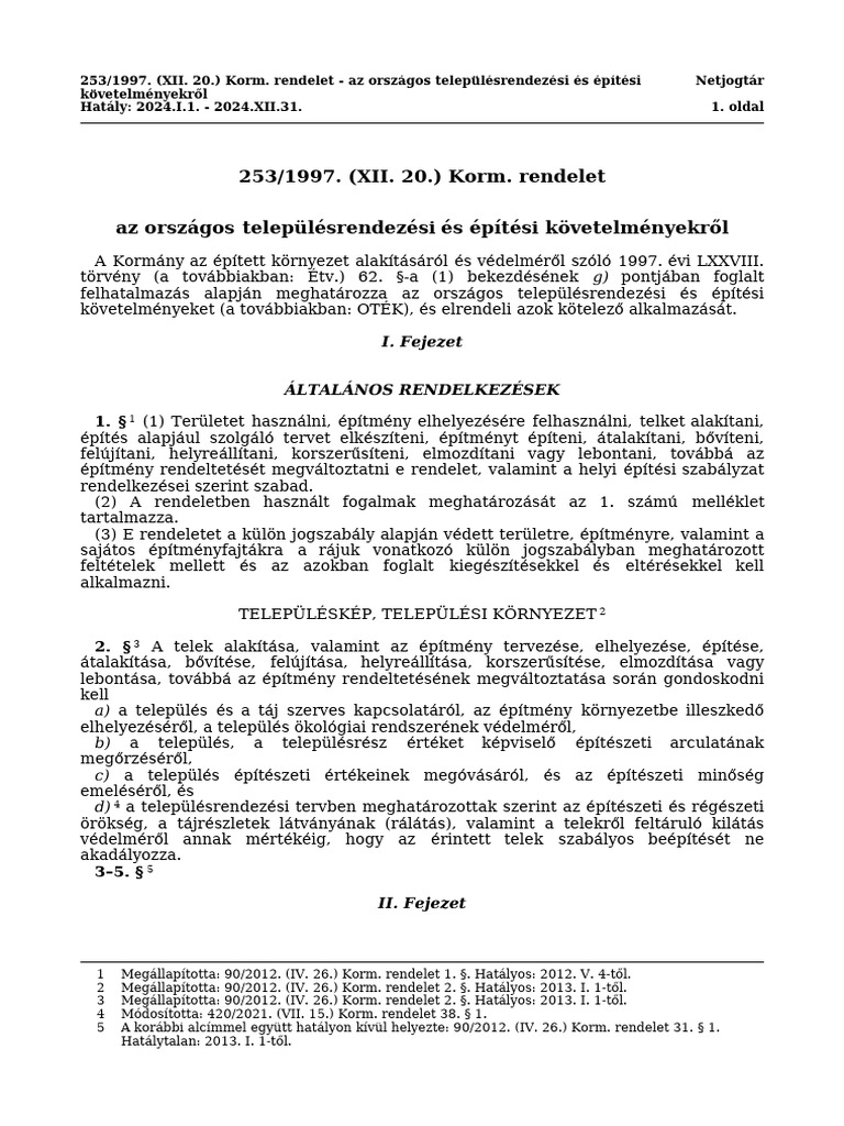 253 - 1997. (XII. 20.) Korm. Rendelet | PDF