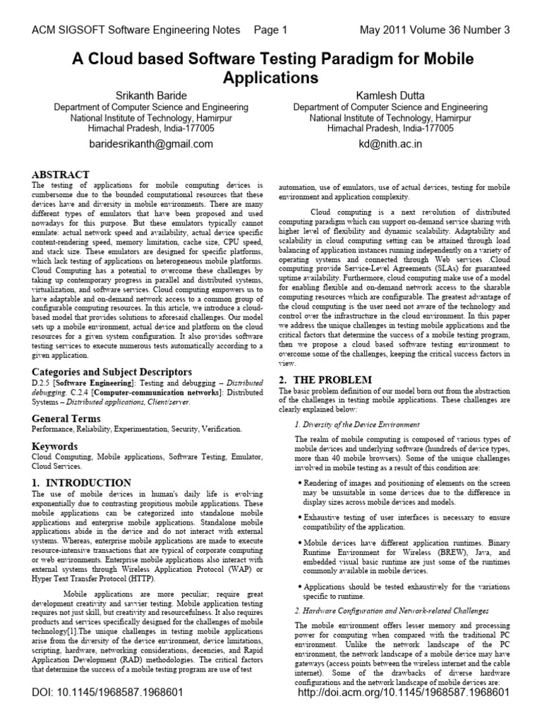 20 A cloud based software testing paradigm for mobile applications ...