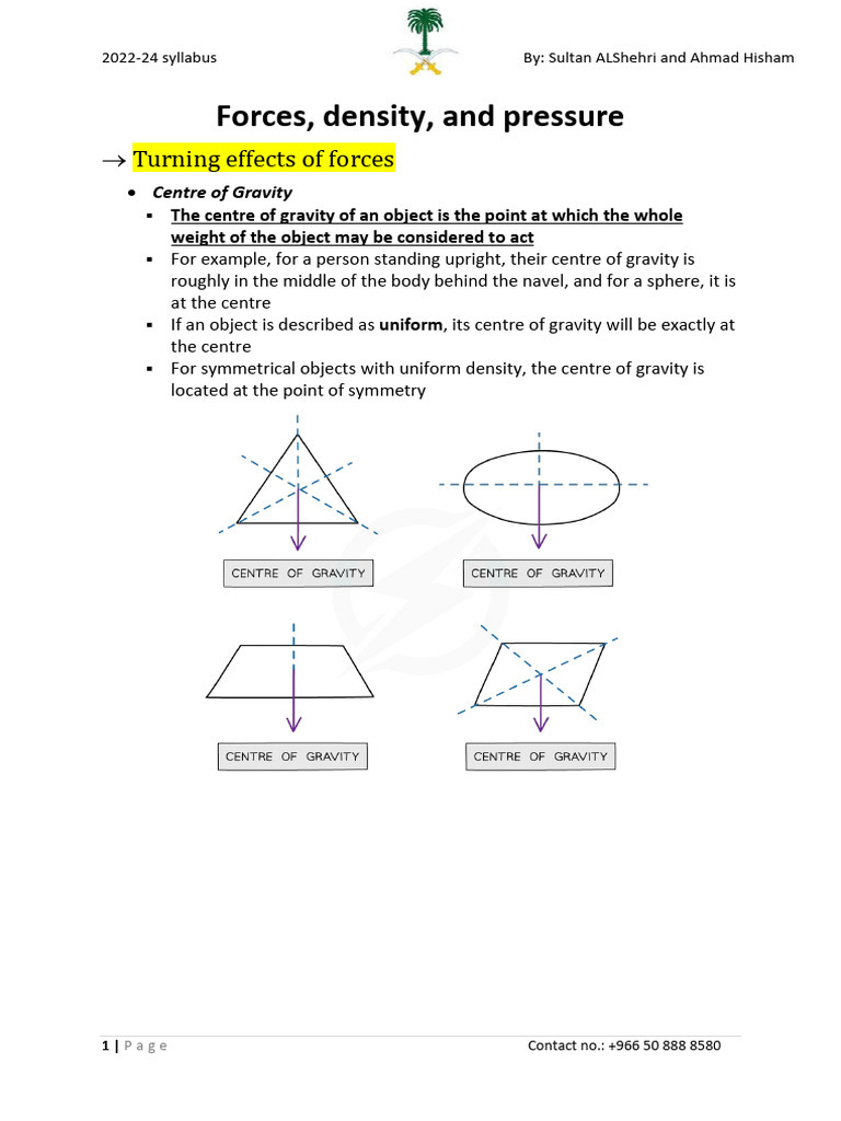 Forces, Density, and Pressure | PDF | Buoyancy | Pressure
