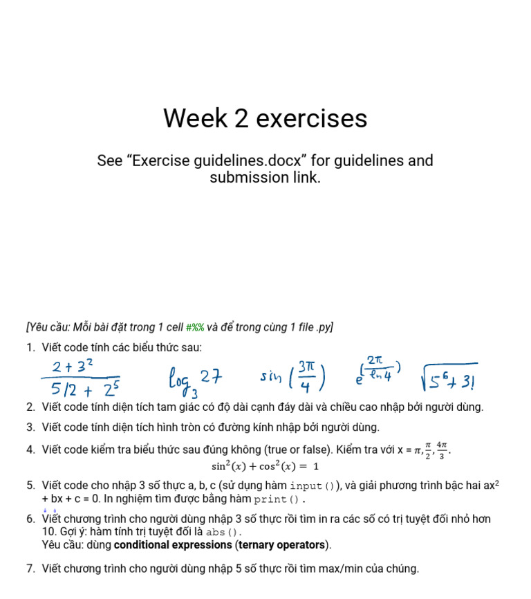 w02 Excercises | PDF