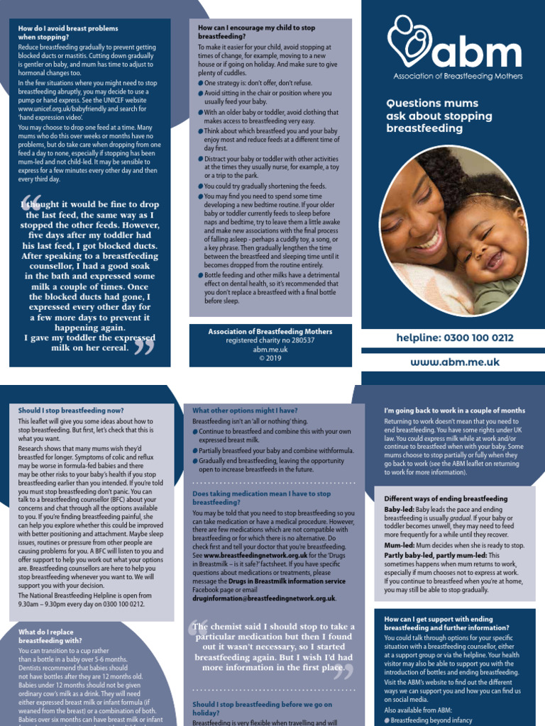 ABM Stopping Breastfeeding | PDF | Breastfeeding | Breast Milk
