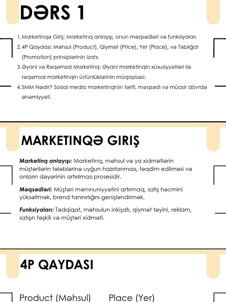 DƏRS 1 SMM Giriş | PDF