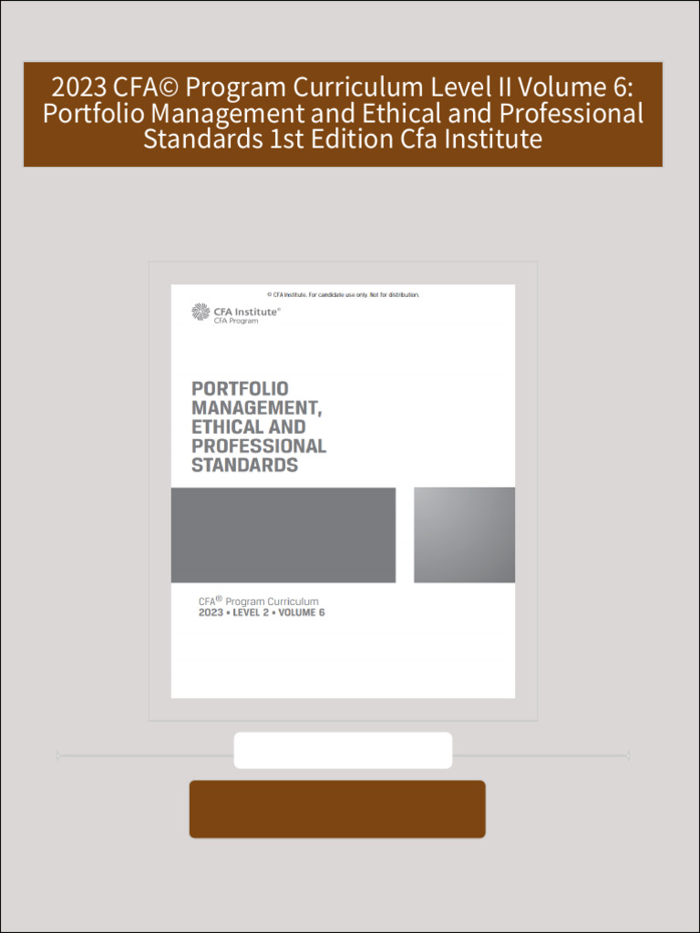 Complete Download 2023 CFA© Program Curriculum Level II Volume 6 ...