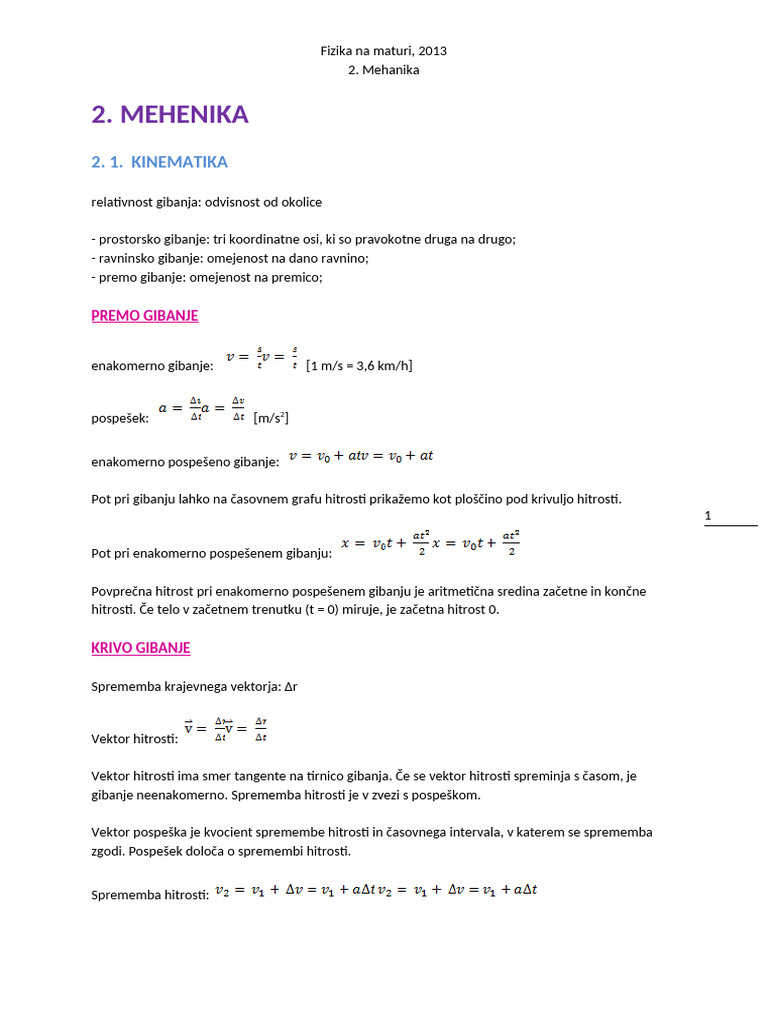 Fiz Sno Mehanika 02 | PDF
