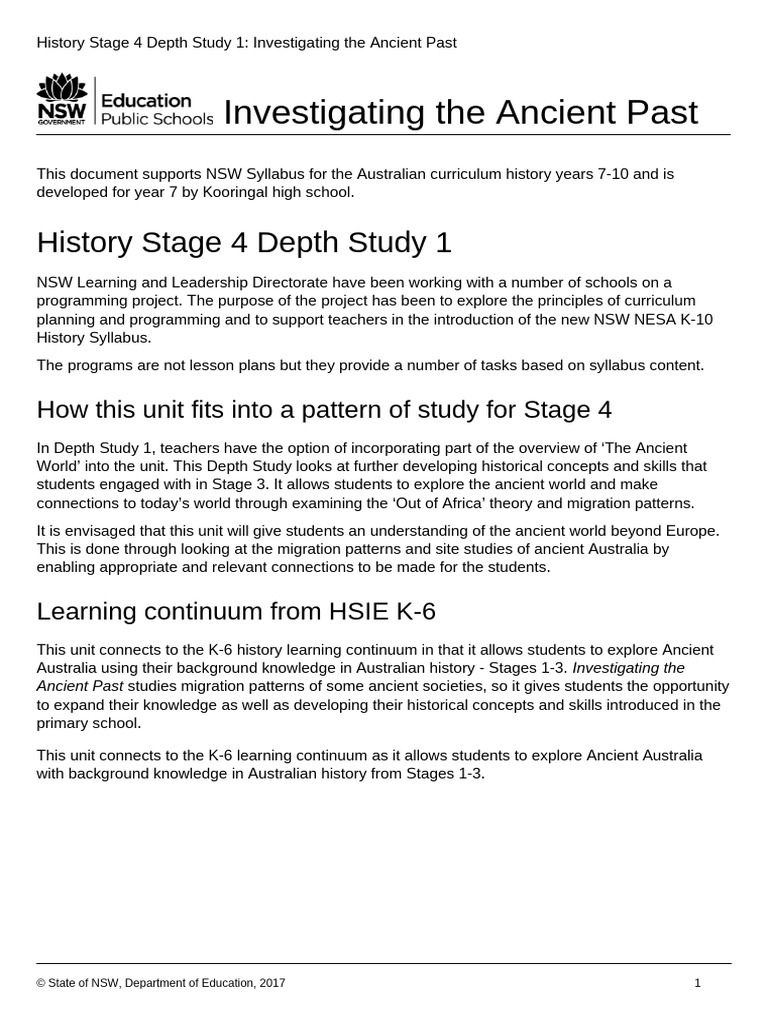 Stage 4 History - Investigating The Ancient Past | PDF | Mummy ...
