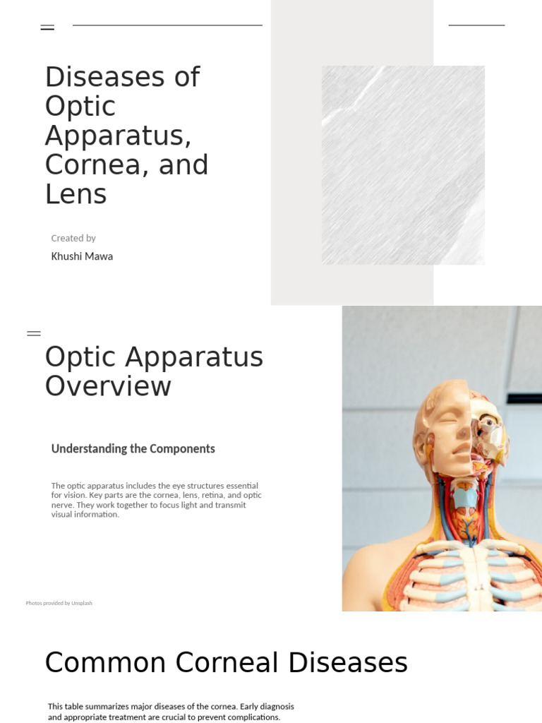 Diseases of Optic Apparatus, Cornea, and | PDF | Cornea | Eye