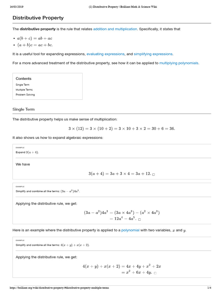 Understanding the Distributive Property | PDF | Polynomial | Mathematics