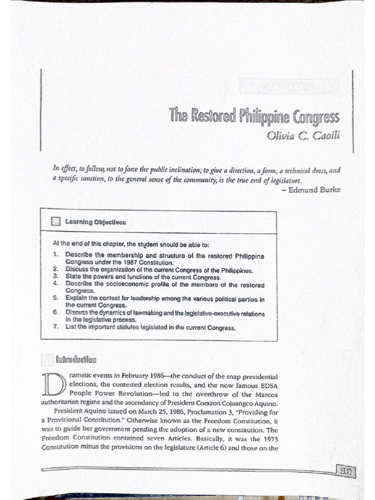Scanned Copy The Restored Philippine Congress | PDF