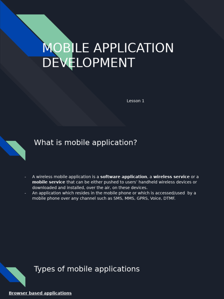 Mobile Application Development-1 | PDF | Mobile App | Application Software