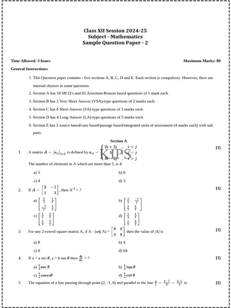 4 sample papers | PDF | Matrix (Mathematics) | Mathematical Physics