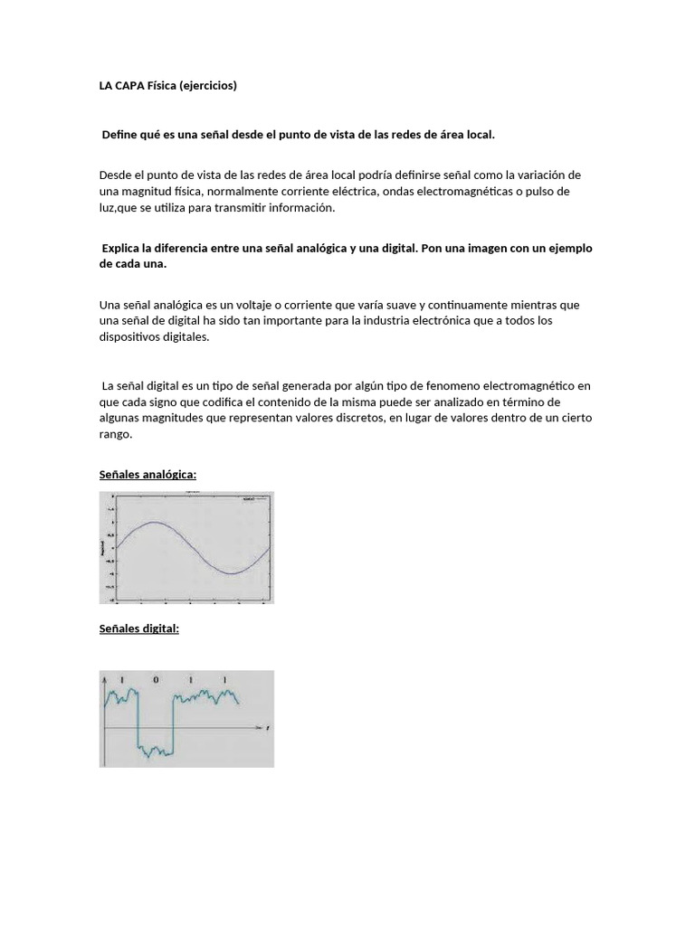 LA CAPA Física | PDF | Modulación | Cable coaxial