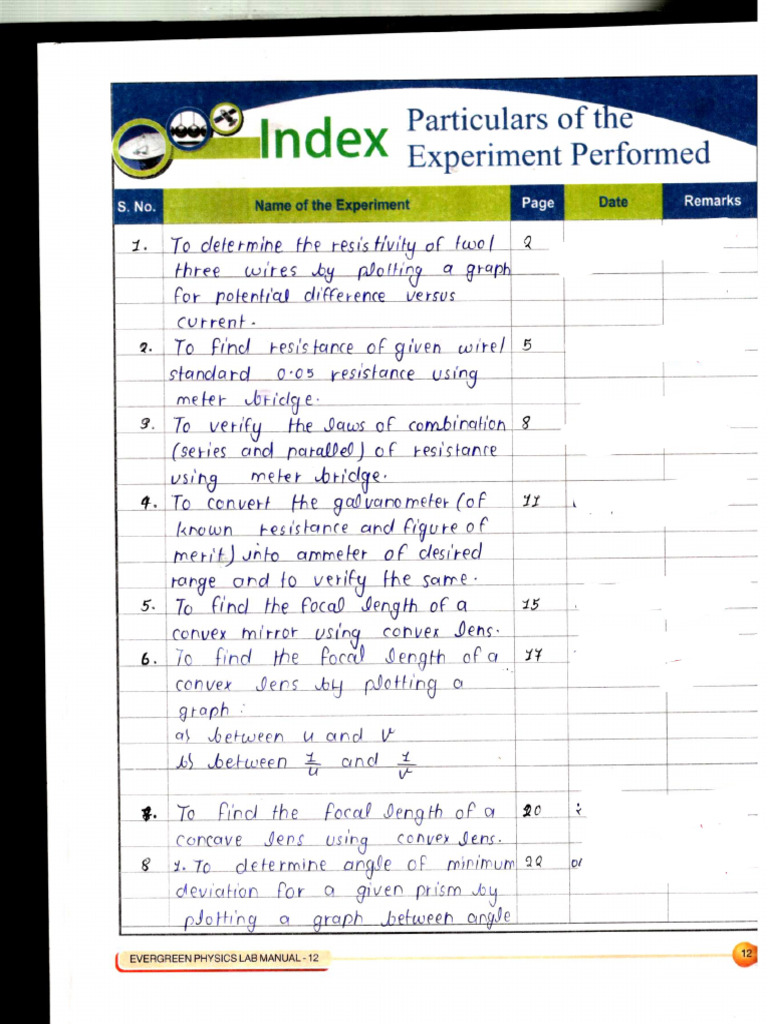 Physics Lab Manual | PDF