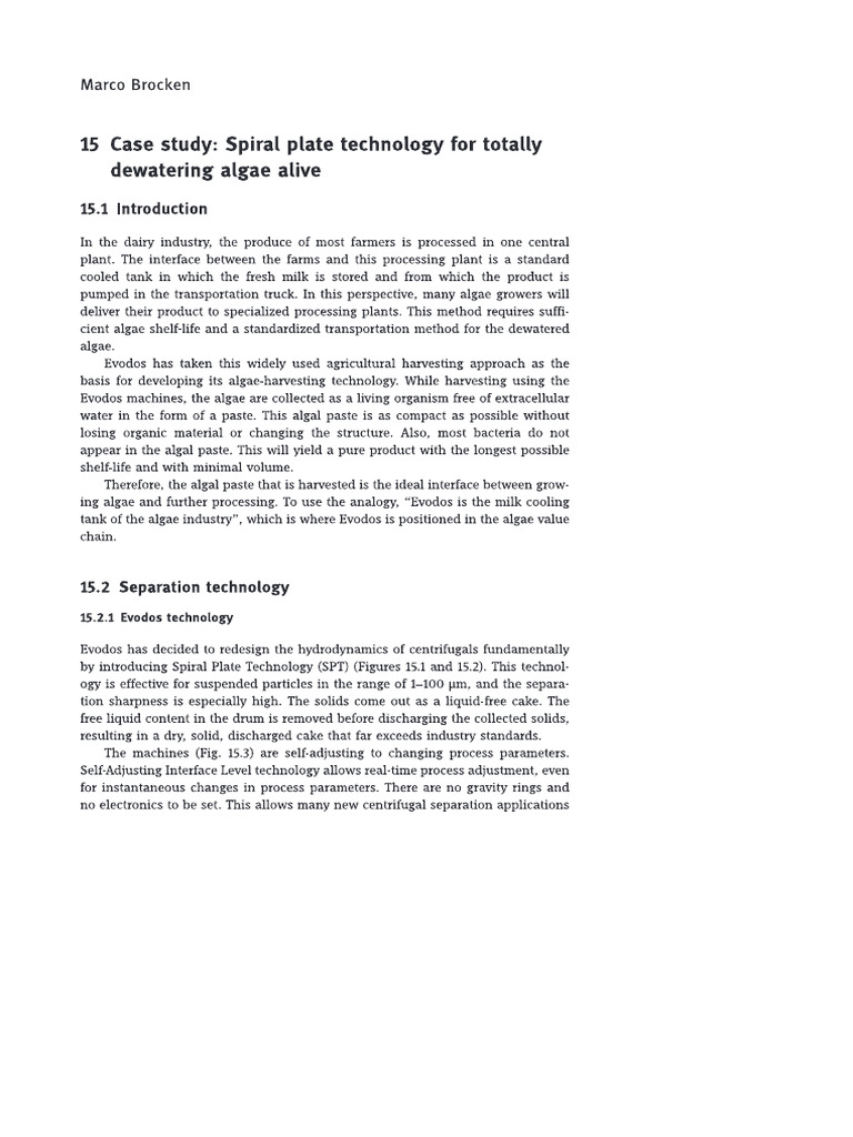 Evodos Case Study - From Microalgal Biotechnology Handbook | PDF