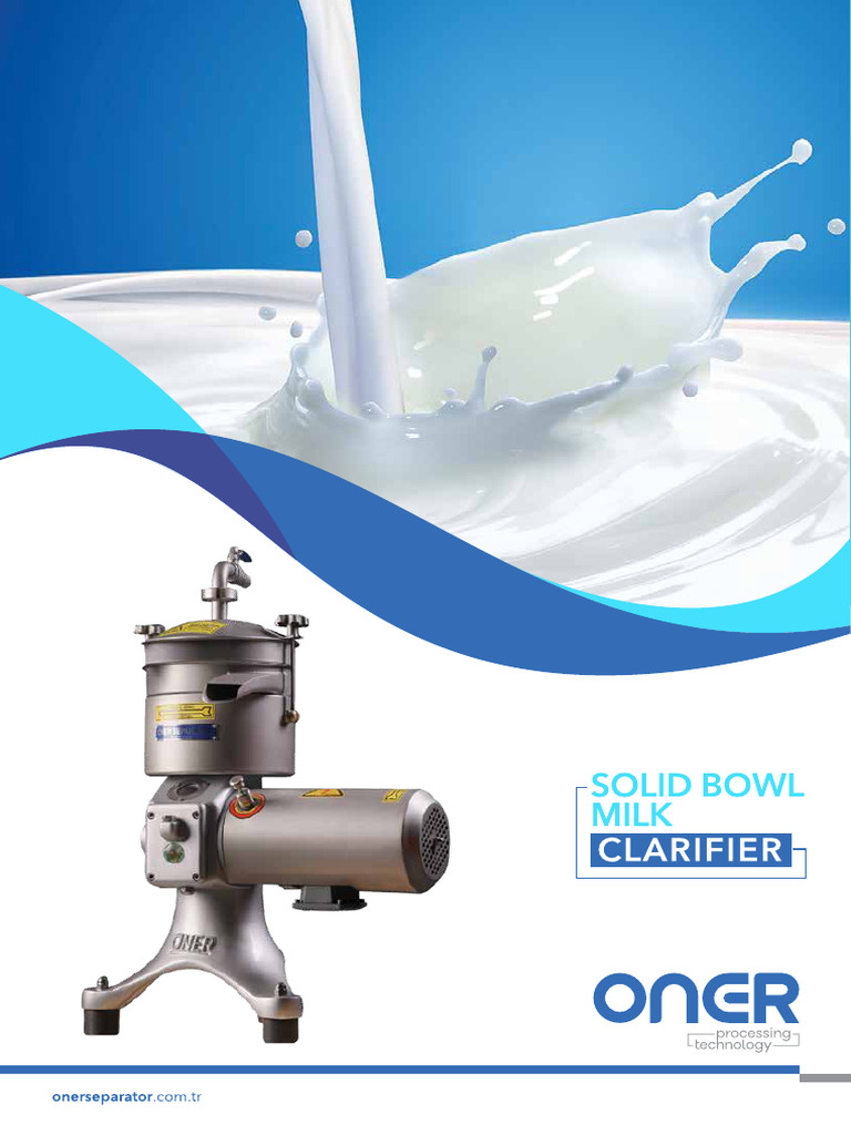 Oner Catalog Dairy Solid Bowl Milk Clarifier | PDF