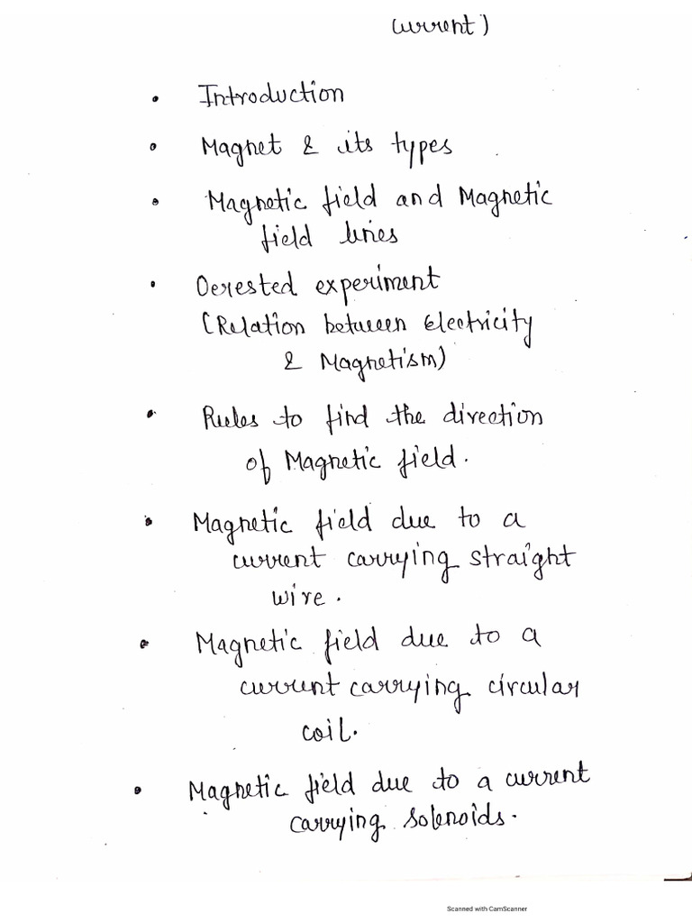 Class 10 Magnetic Effect of Electric Current Class 10 2021 by Suryaa | PDF
