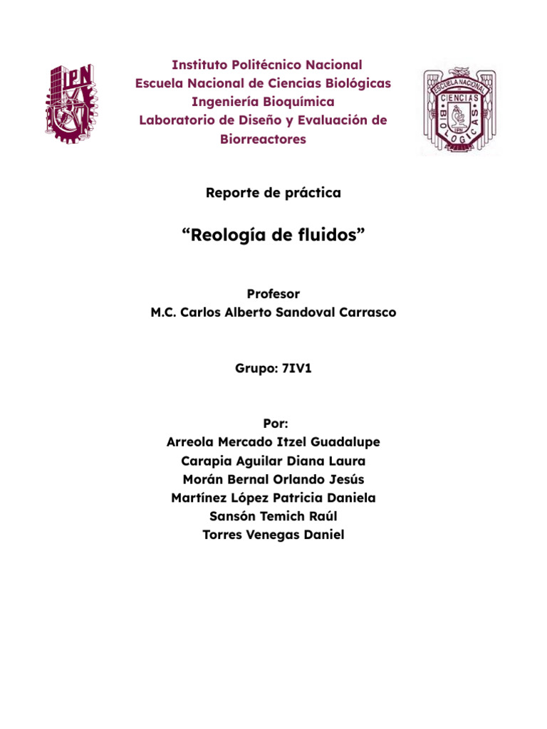 Reología de Fluidos en Biorreactores | PDF | Reología | Viscosidad