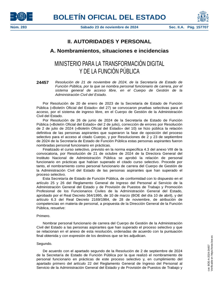 Boe A 2024 24457 | PDF | Gobernancia | Ciencias Políticas