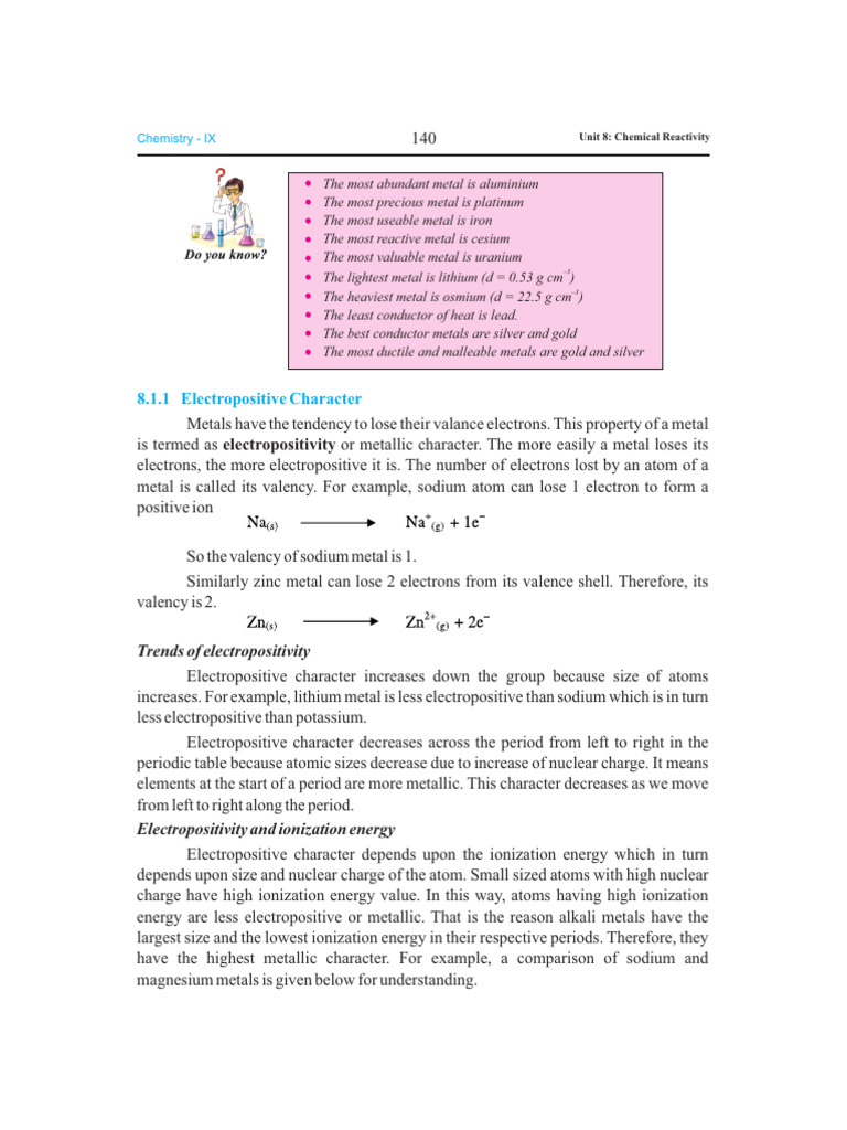 Chemistry 9_Part6 | PDF | Metals | Chlorine