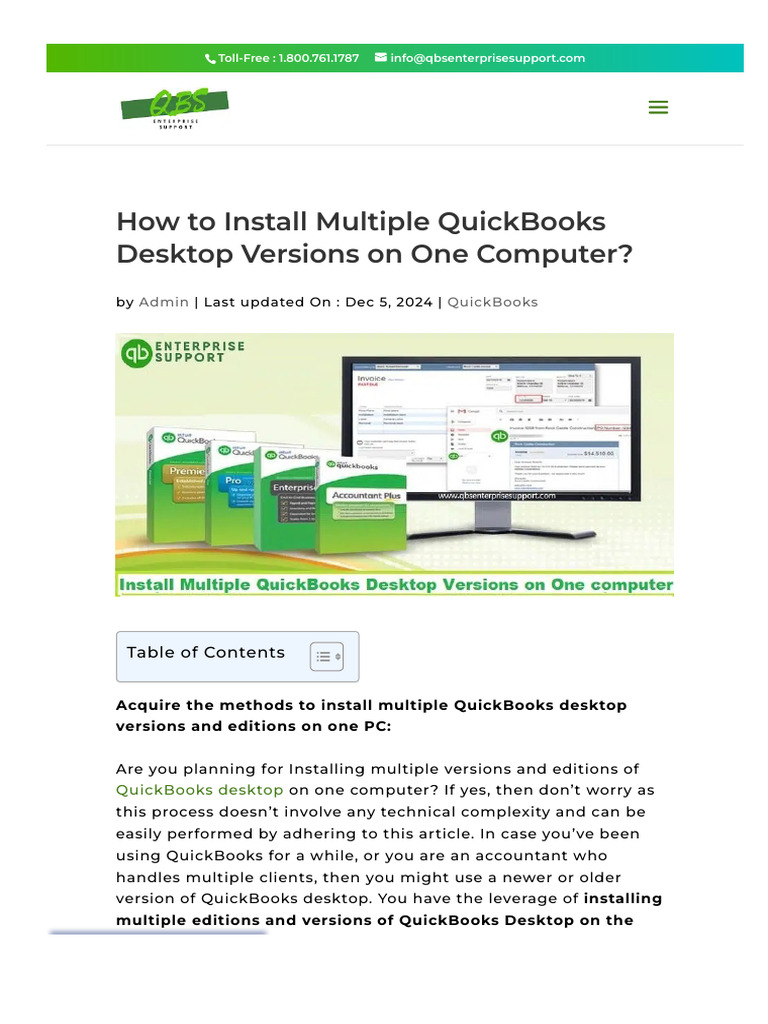 How To Install Multiple QuickBooks Desktop Versions On One Computer? | PDF | Quick Books ...