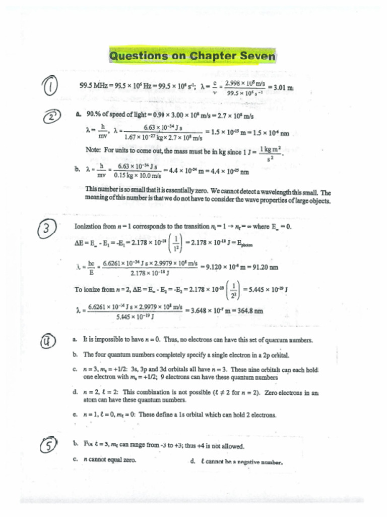 Solution Chs 7,8,9,10 | PDF