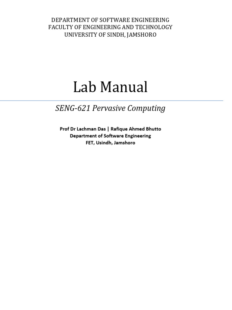 Lab Manual Pervasive Computing | PDF | Internet Of Things | Wireless Sensor Network