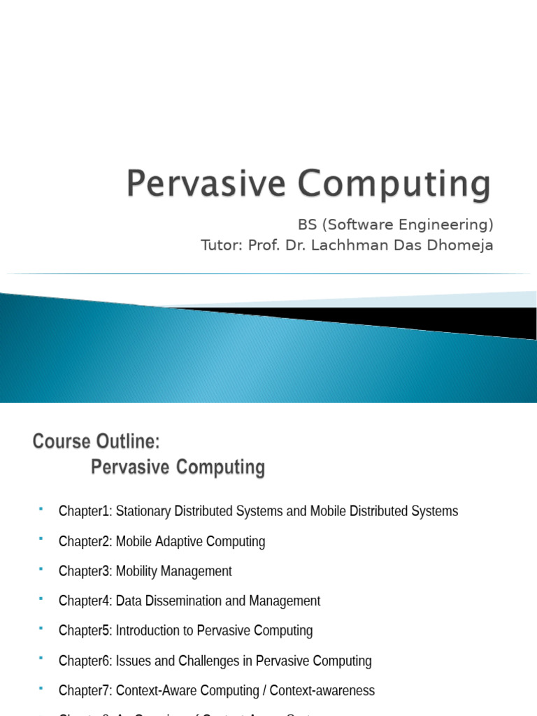 CourseOutline - Pervasive Computing - 2024 | PDF | Cache (Computing) | Computing