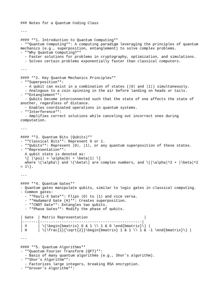 CXB-3985 Quantum Coding Notes | PDF | Quantum Computing | Computer Science CXB-3985 Quantum Coding Notes | PDF | Quantum Computing | Computer Science