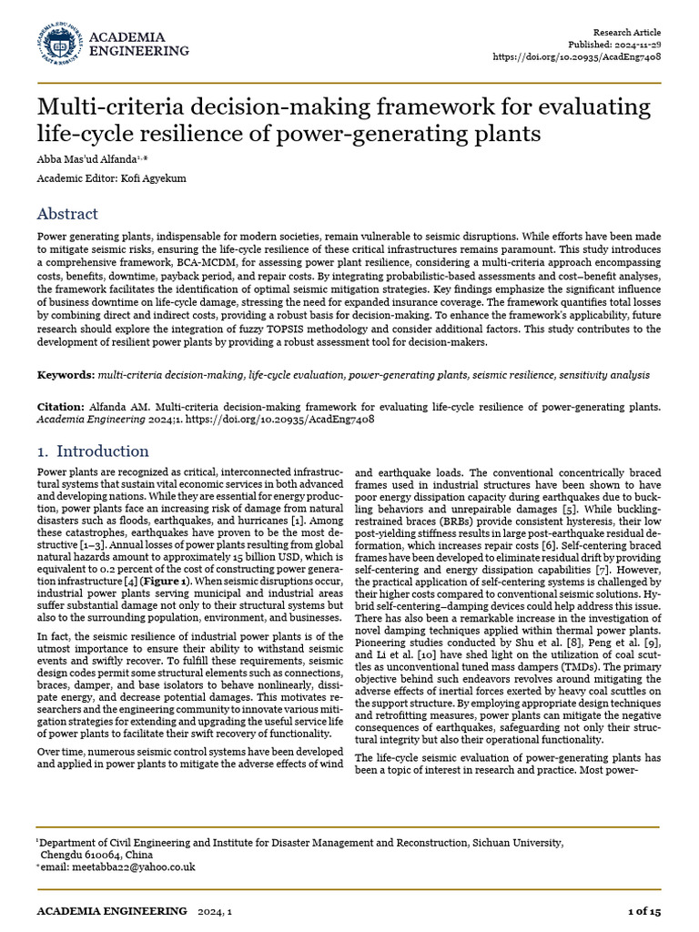 Multi Criteria Decision Making Framework Pdf Decision Making Cost