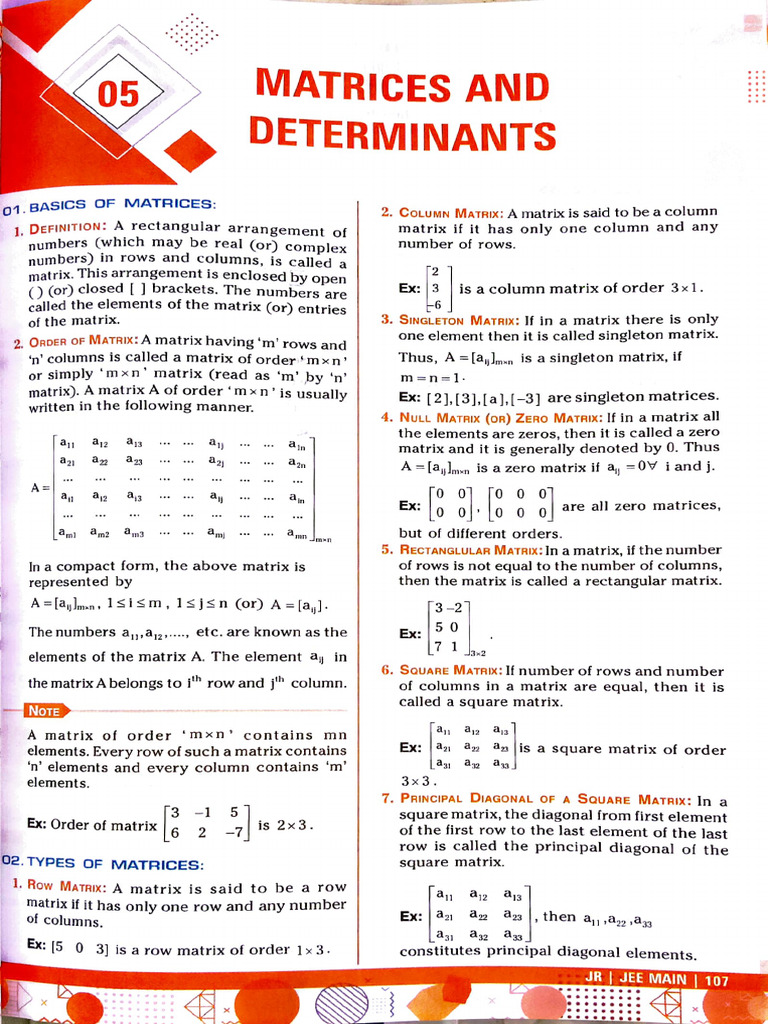 Matrices Chapter 1 | PDF | Matrix (Mathematics) | Matrix Theory