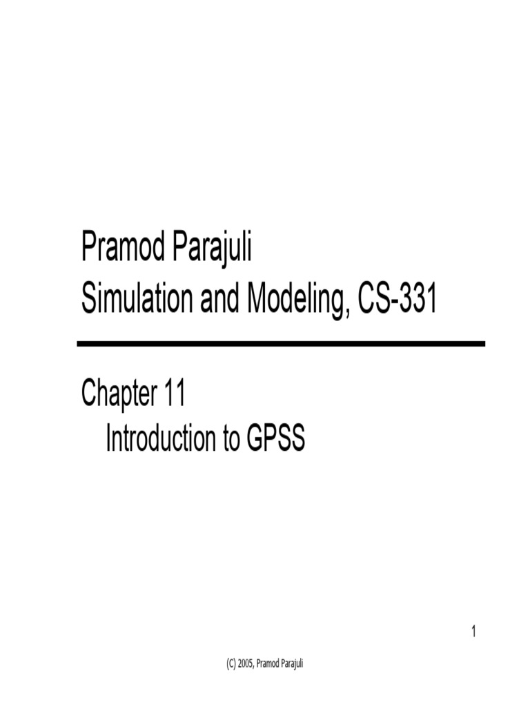 Lecture 11 - Introduction To GPSS | PDF | Software Engineering | Computing