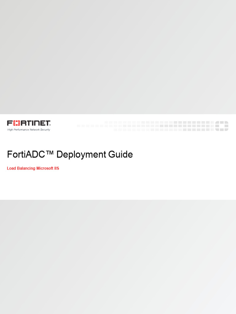 FortiADC Deployment Guide Microsoft IIS | PDF | Public Key Certificate | Internet Information ...