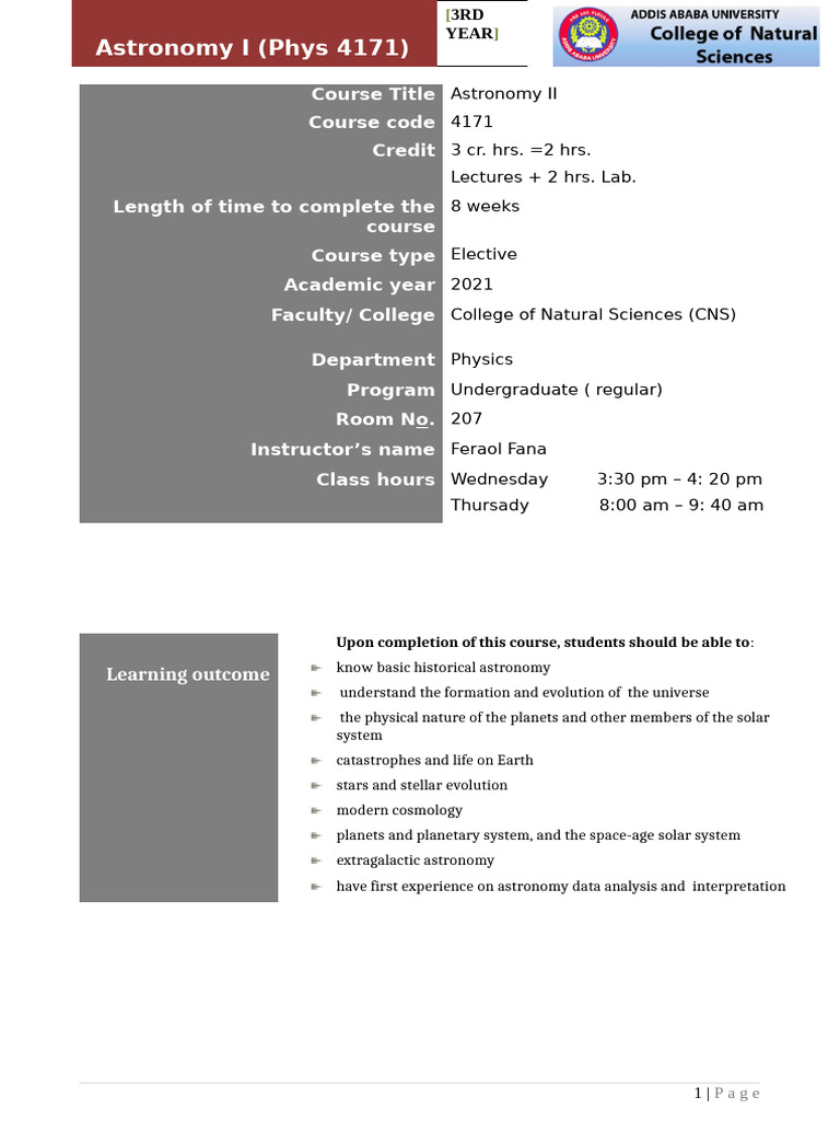 Astronomy II: A 3rd-Year Elective | PDF | Astronomy | Stars