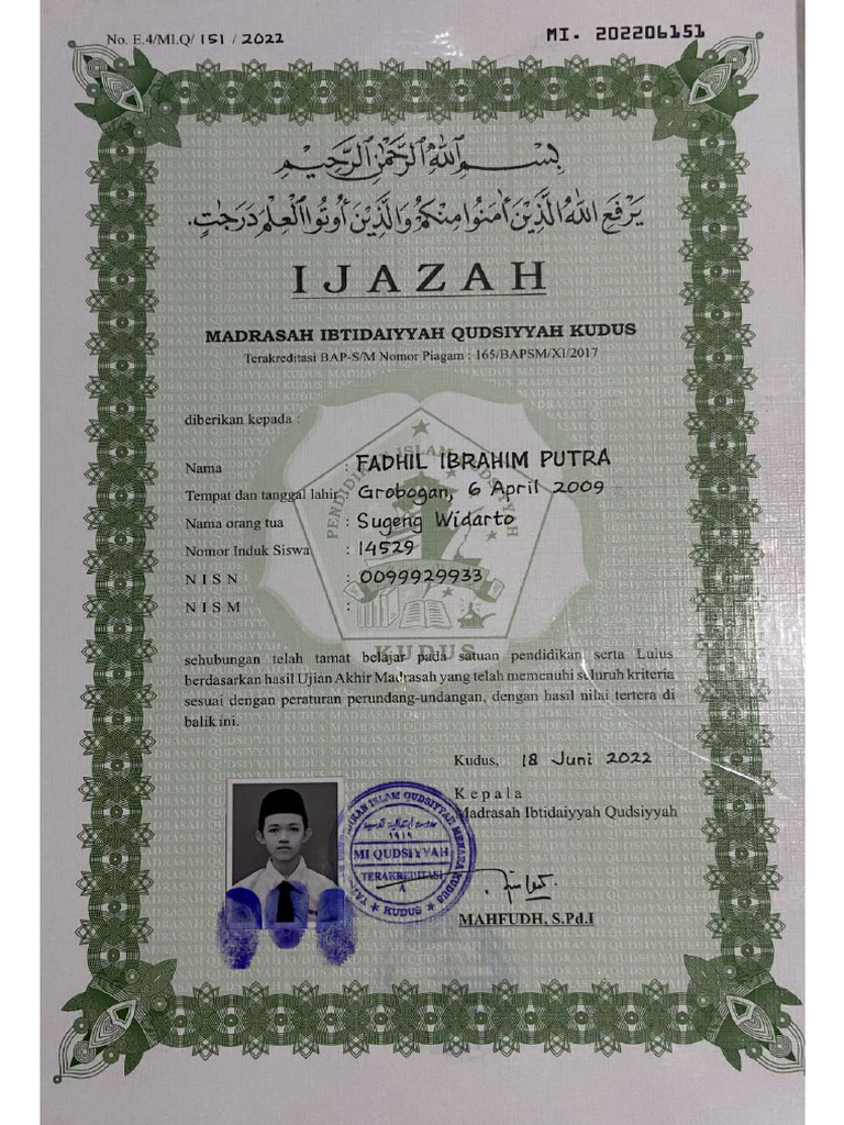 Ijazah Fadhil | PDF